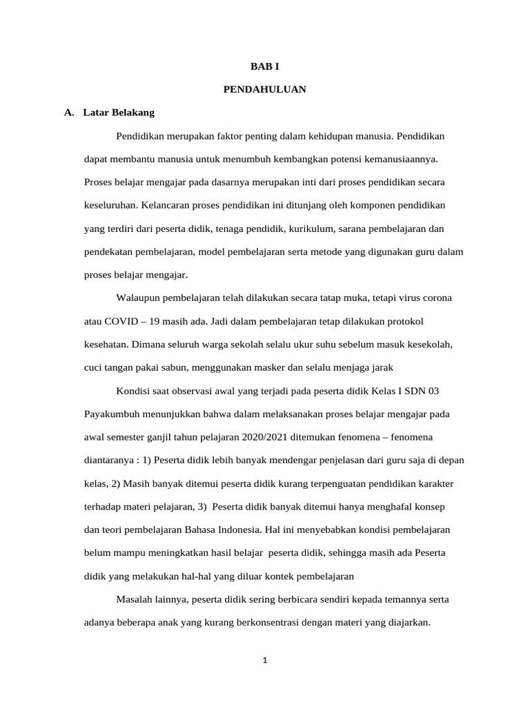 Contoh PTK Laporan I-V Marlina | PDF
