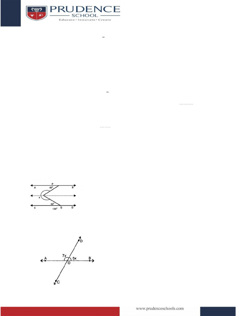 G9 - Lines & Angles Assignment .... | PDF