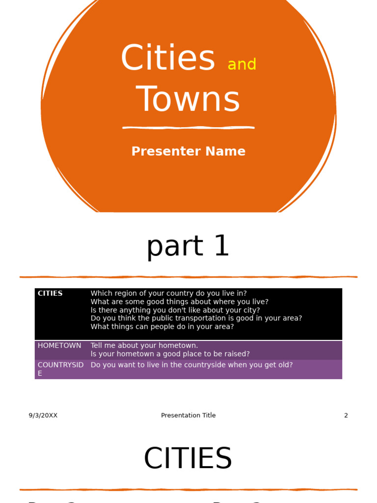 Speaking - Cities and Towns | PDF