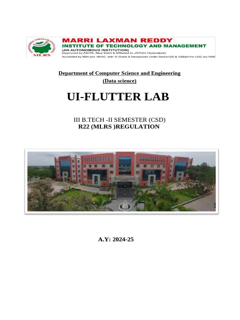 Flutter - Lab - Manual - With Co-Po Mapping | PDF | Engineering | Knowledge