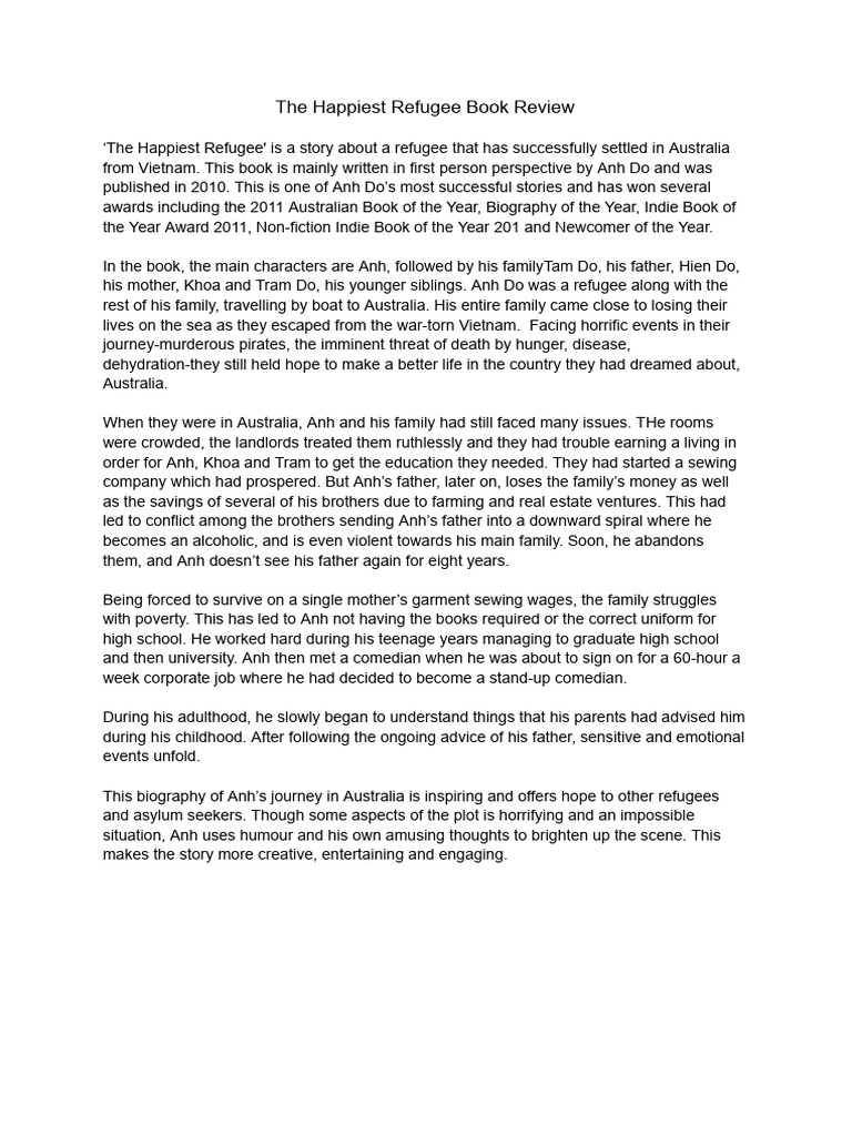 The Happiest Refugee: A Review | PDF