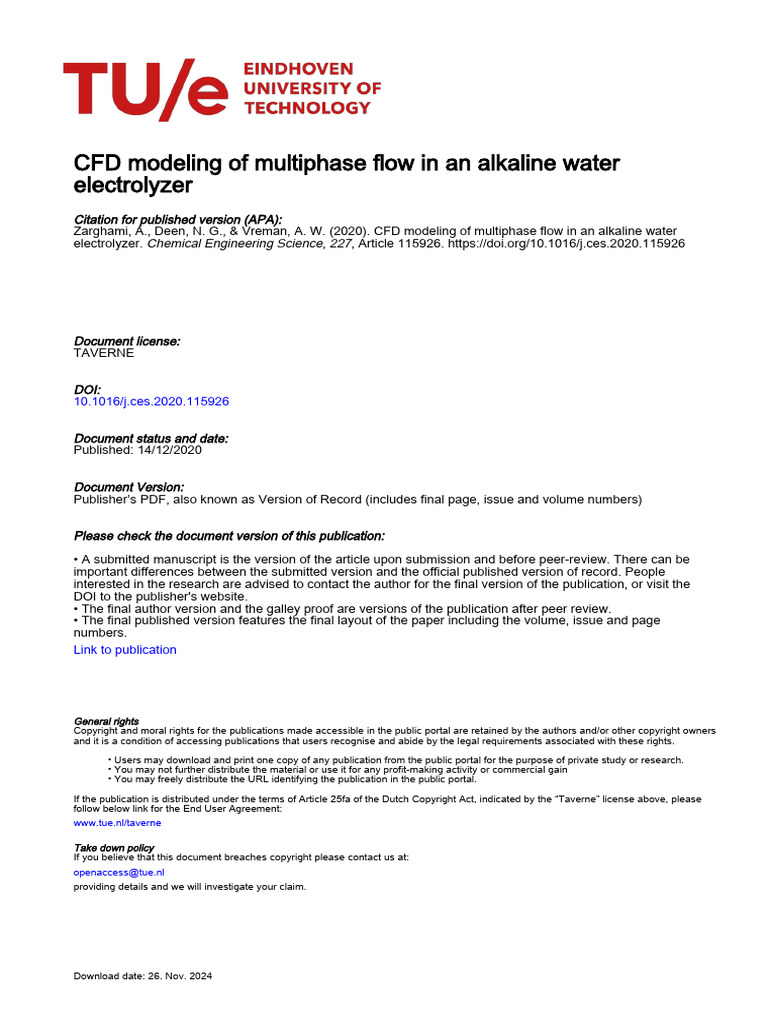 Cfd Modeling Of Multiphase Flow In An Alkaline Water Pdf Electrochemistry Viscosity