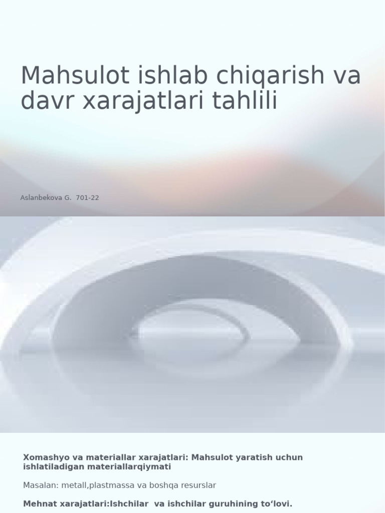 Iqtisodiy Tahlil Va Audit | PDF