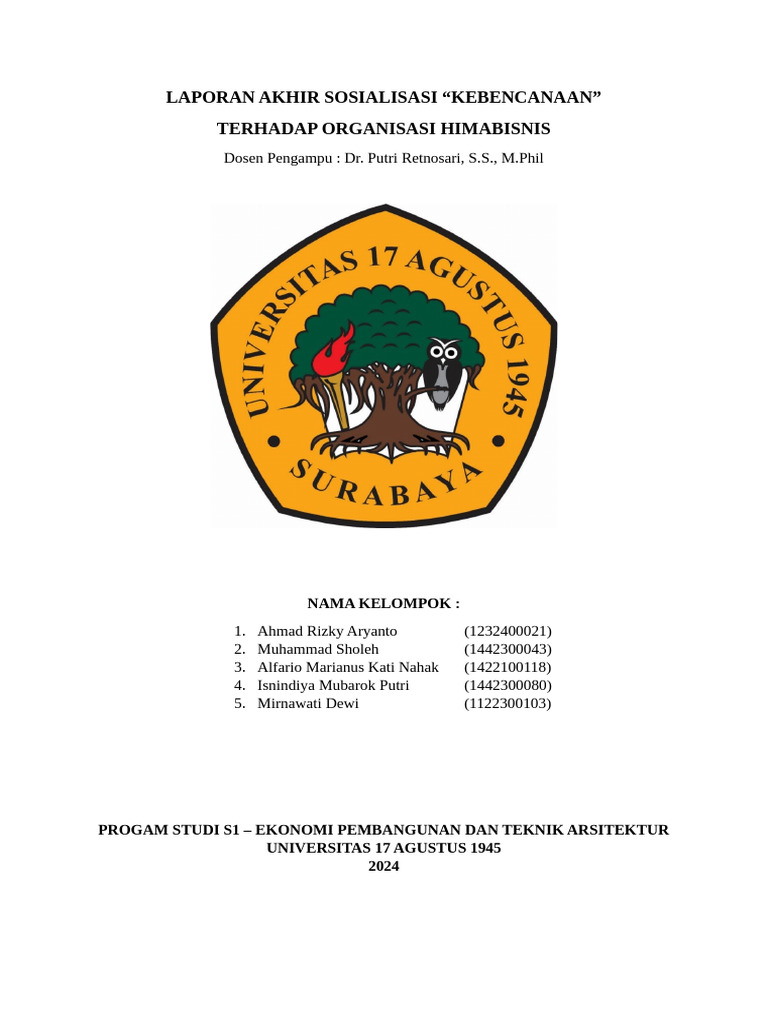 Laporan Akhir Pancasila Kel. 6 (Kebncanaan) | PDF