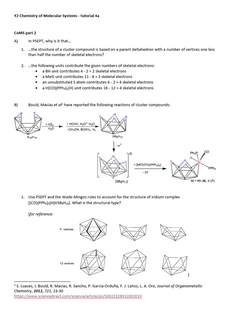 CoMS Tutorial 4a - Students | PDF