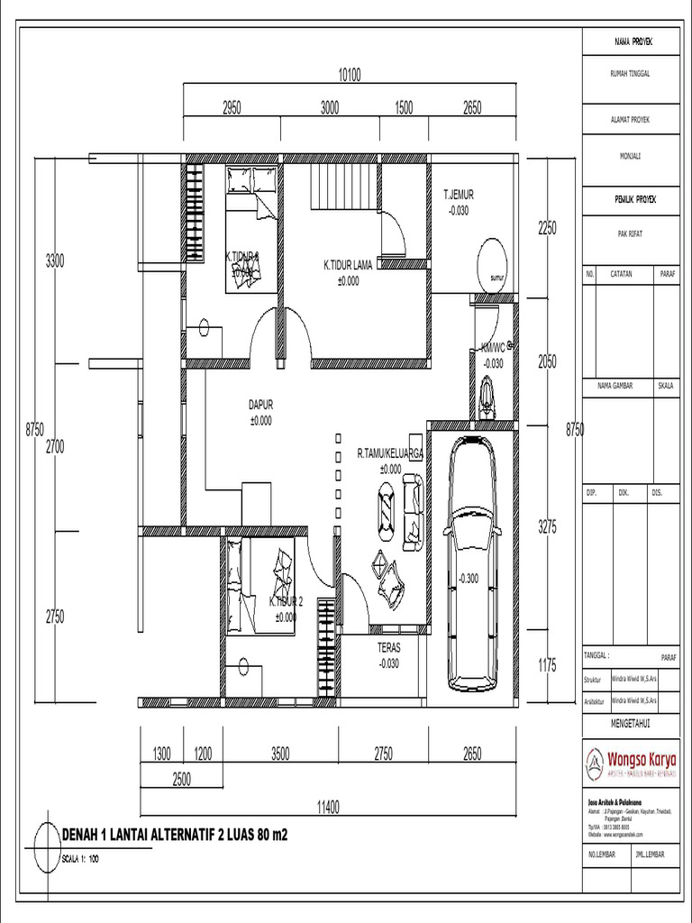 DENAH 1 LANTAI ALTR 2 LUAS 80m2 | PDF