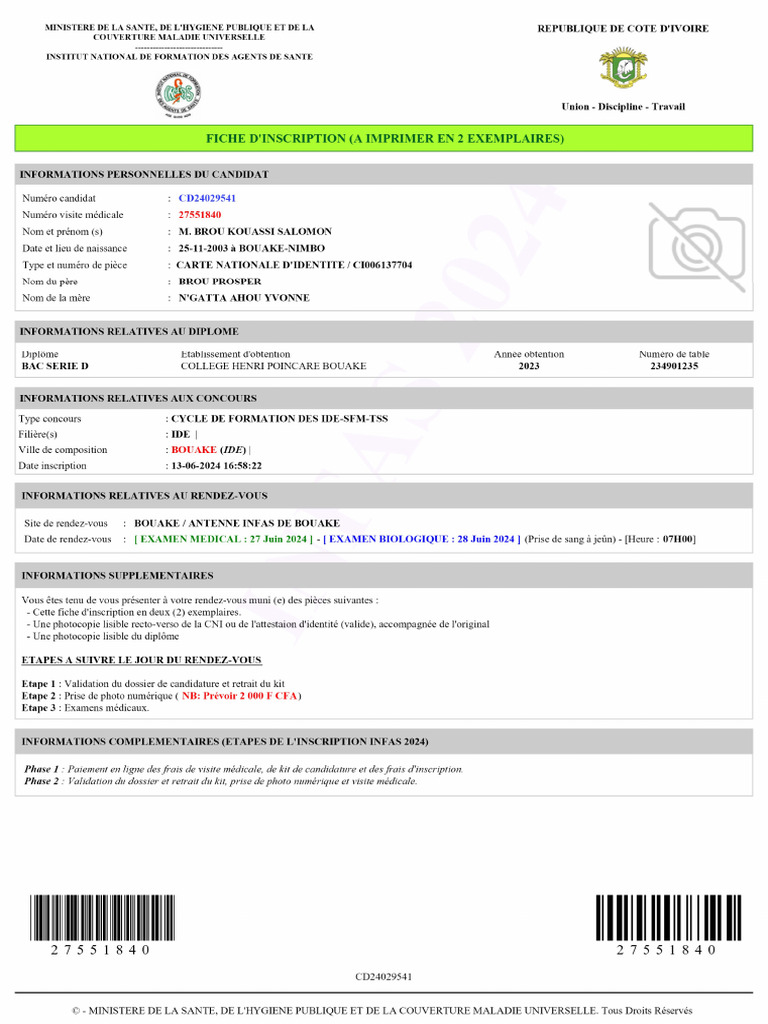 Concours Infas 2024 | PDF