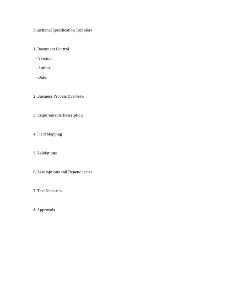 01 Functional Specification Template | PDF