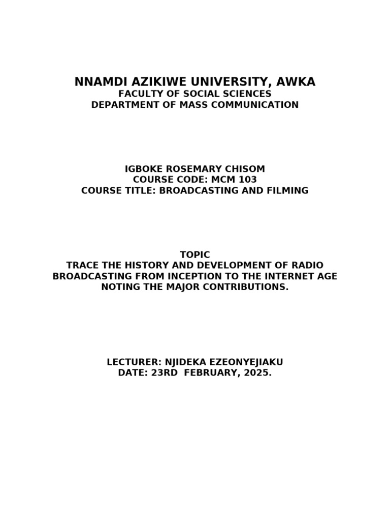 History and Evolution of Radio Broadcasting | PDF | Radio | Broadcasting