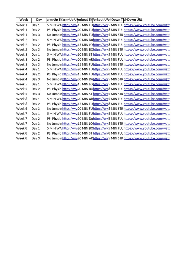 2-Month Weight Loss Workout Plan | PDF