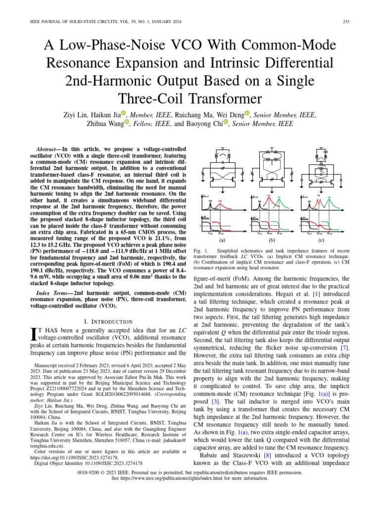 A Low-Phase-Noise VCO With Common-Mode Resonance Expansion and Intrinsic Differential 2nd ...