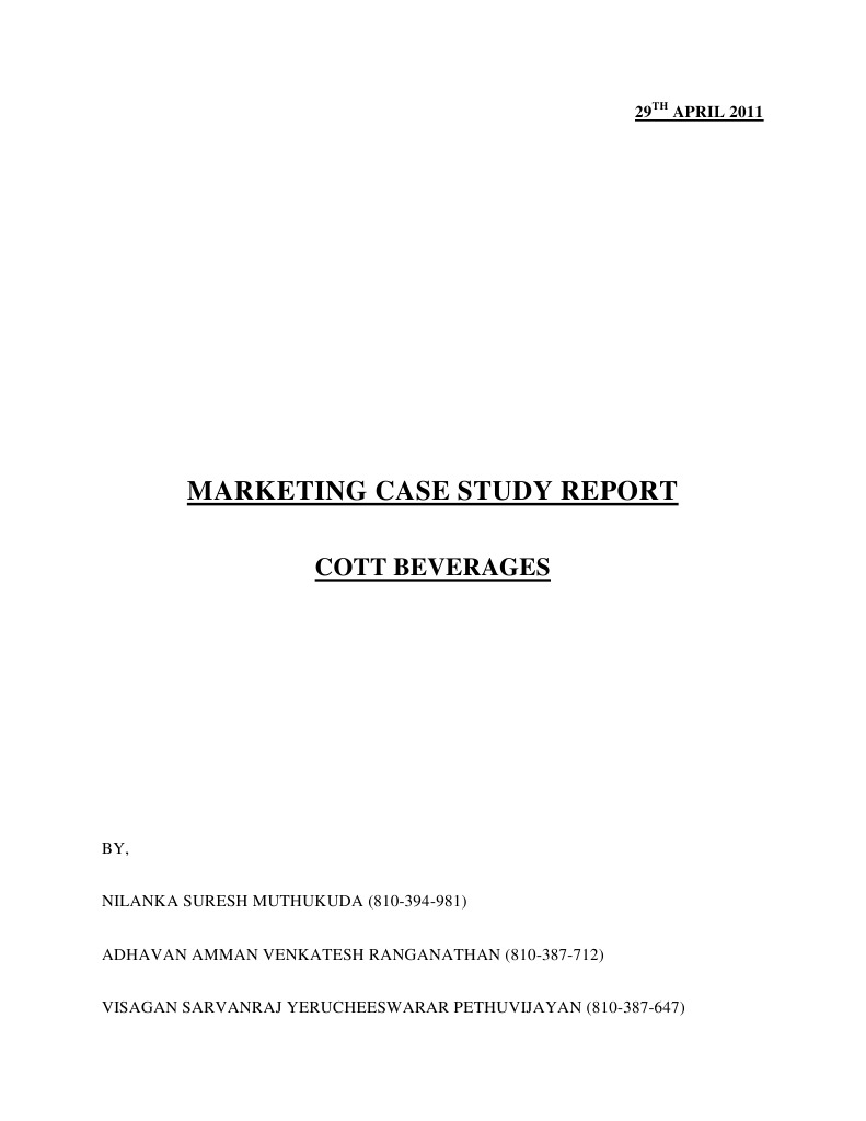 Marketing Case Study Report: Cott Beverages | PDF | Beverages | Business