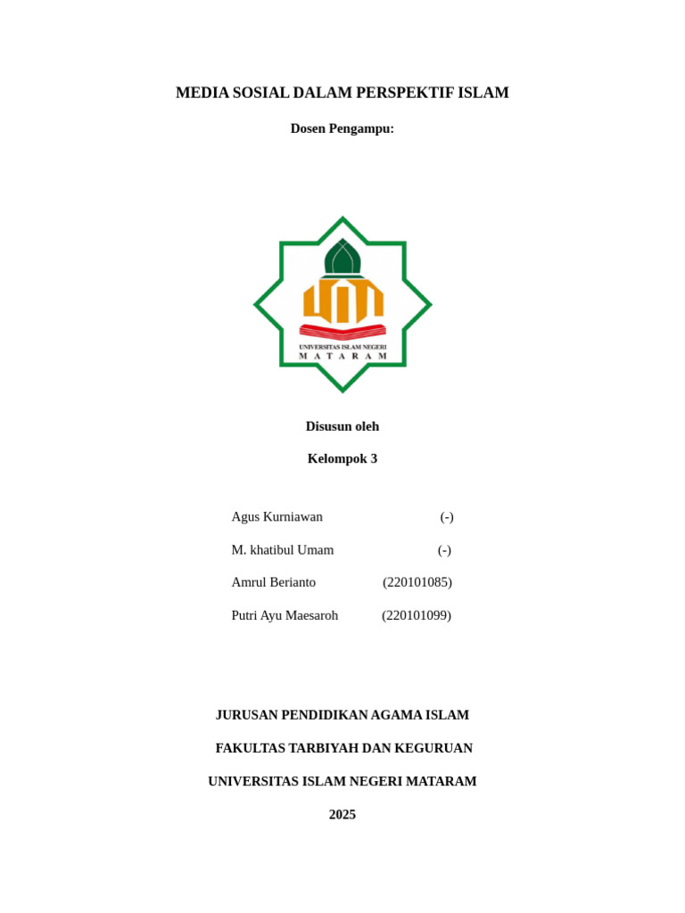 Media Sosial dalam Islam: Etika dan Dampak | PDF