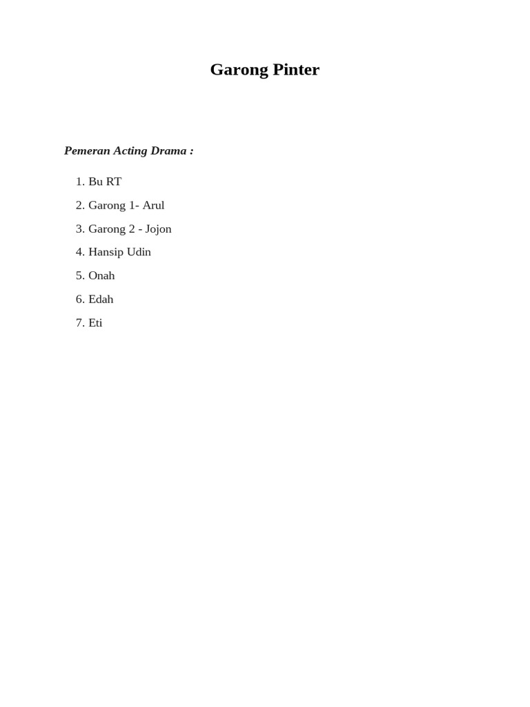 Garong Pinter (Hansip) | PDF