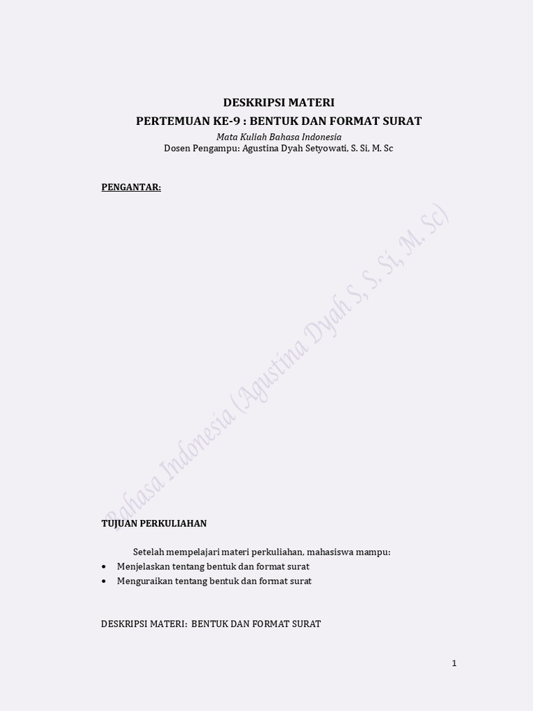 Bentuk dan Format Surat Resmi | PDF