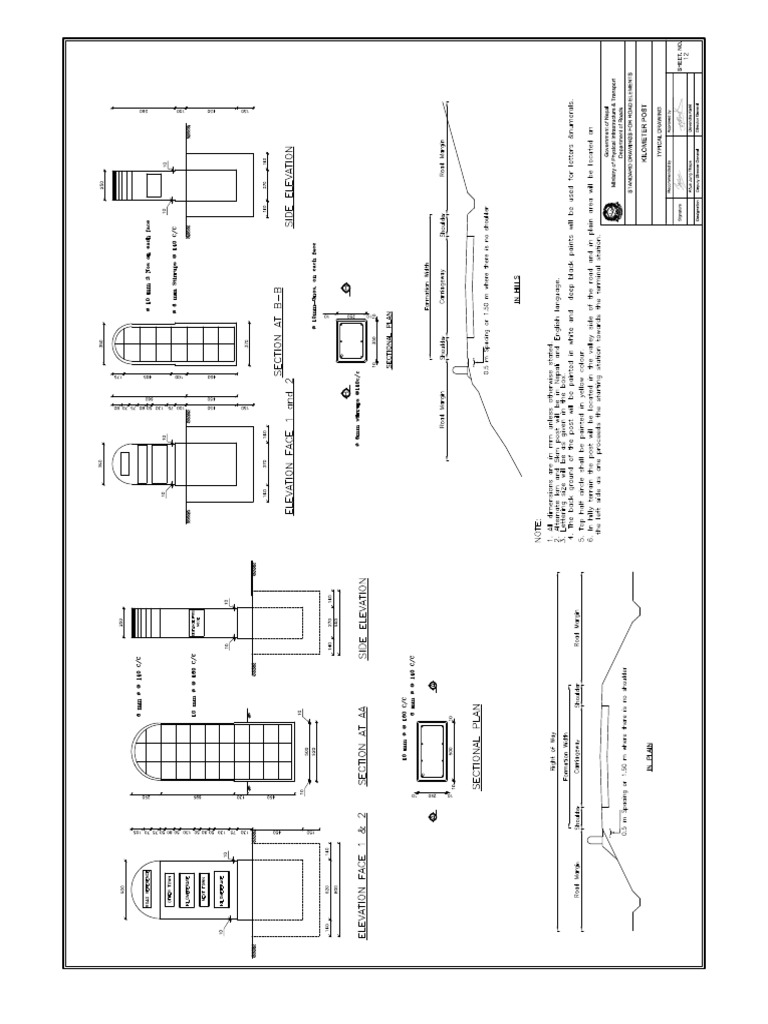 Kilometer Post Standard Drawings | PDF