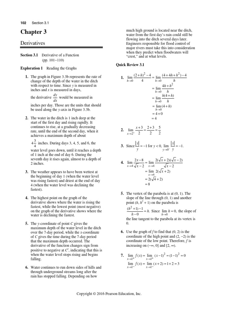 CALC Chapter 3 Solutions | PDF | Slope | Derivative