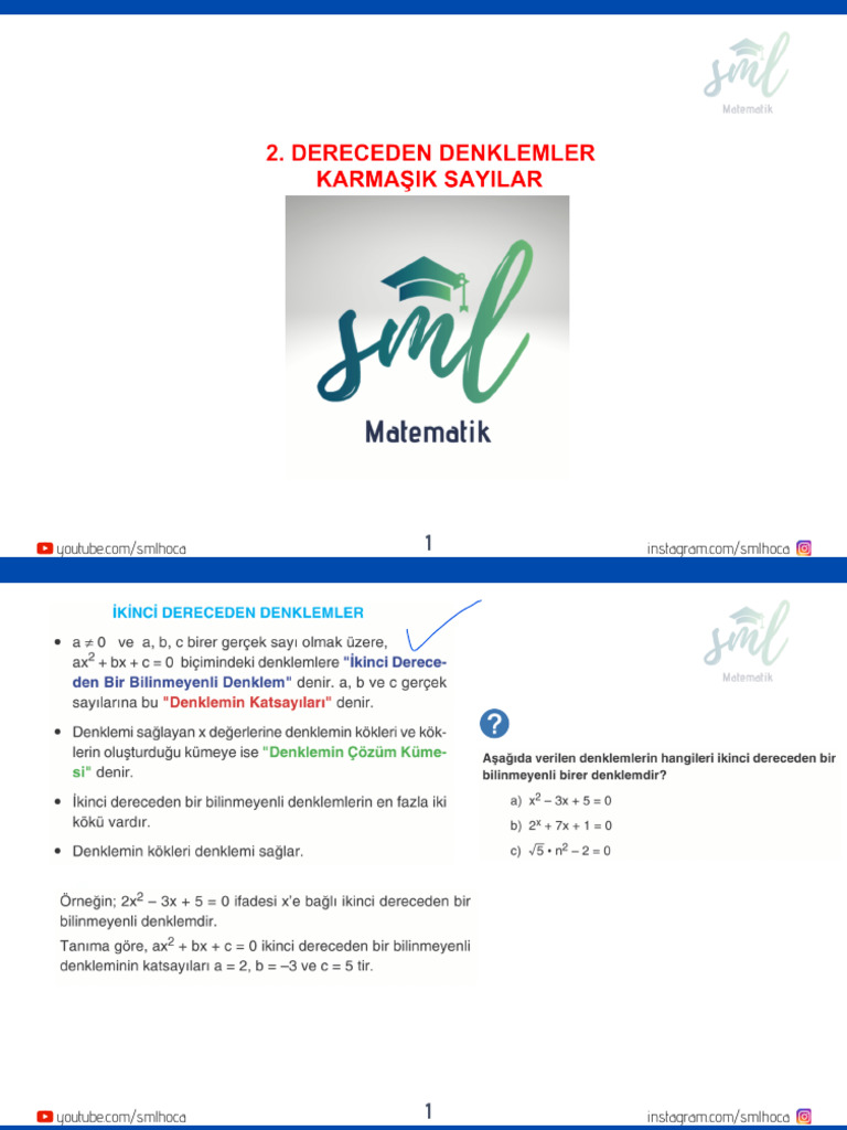 20 - 2. DERECEDEN DENKLEMLER | PDF