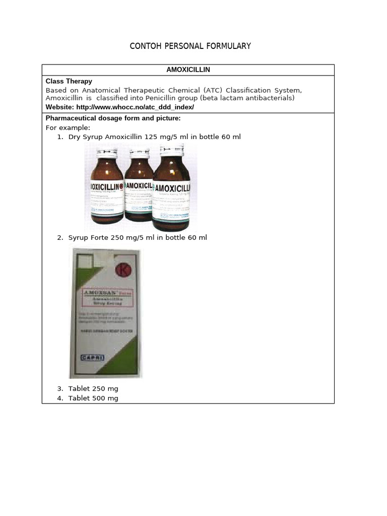 Contoh Personal Formulary | PDF | Pharmacology | Drugs