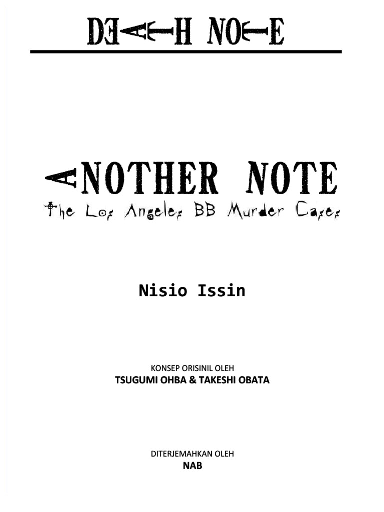 PDF Death Note Another Note The Los Angeles BB Murder Cases Indonesian ...