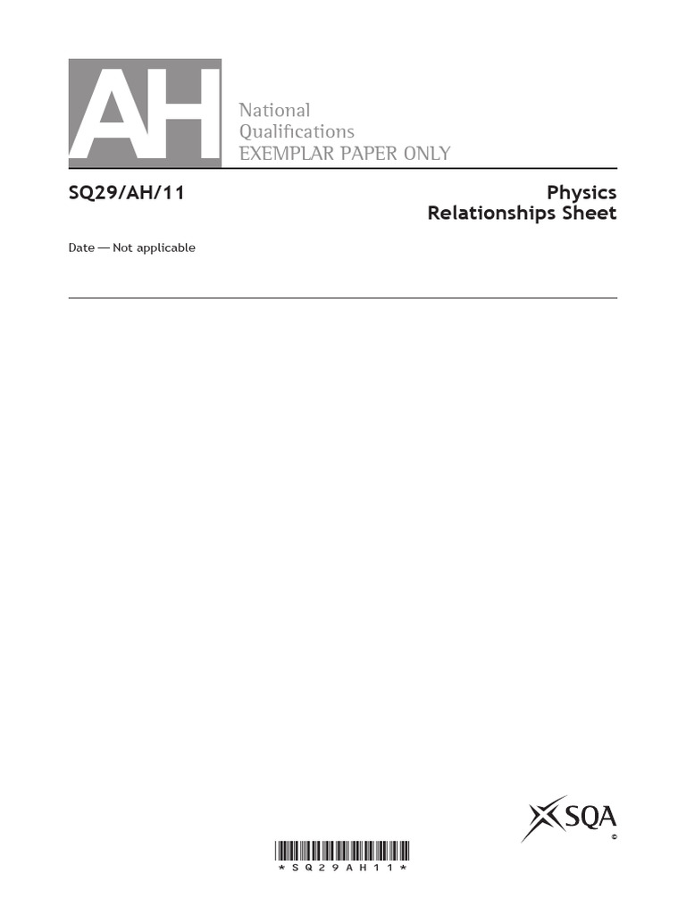 Advanced Higher Physics Relationships Sheet | PDF | Metals | Redox