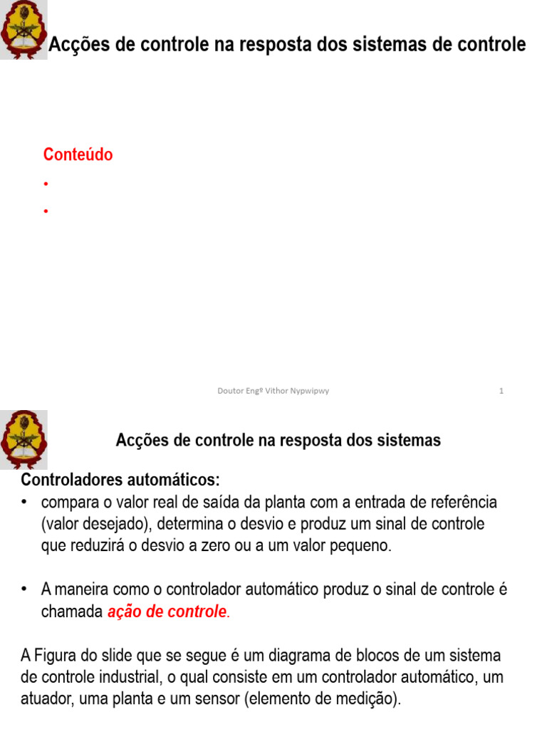 Controle de Sistemas: Métodos e Ações | PDF