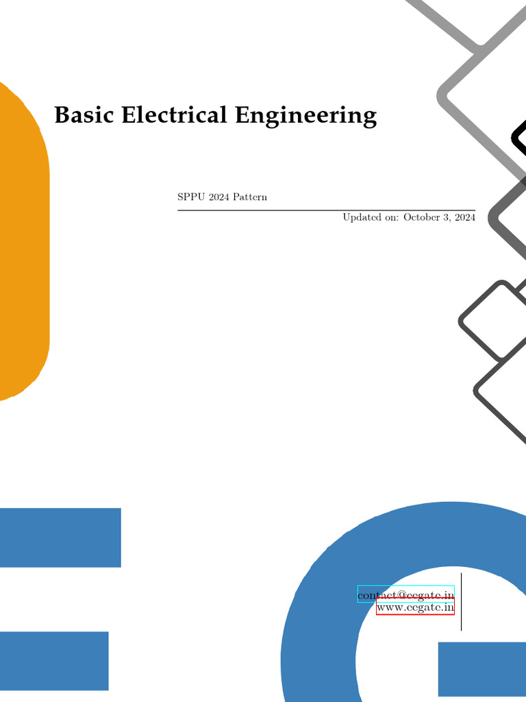 SPPU BEE Notes 2024 Pattern Unit 1 | PDF | Electric Current | Volt