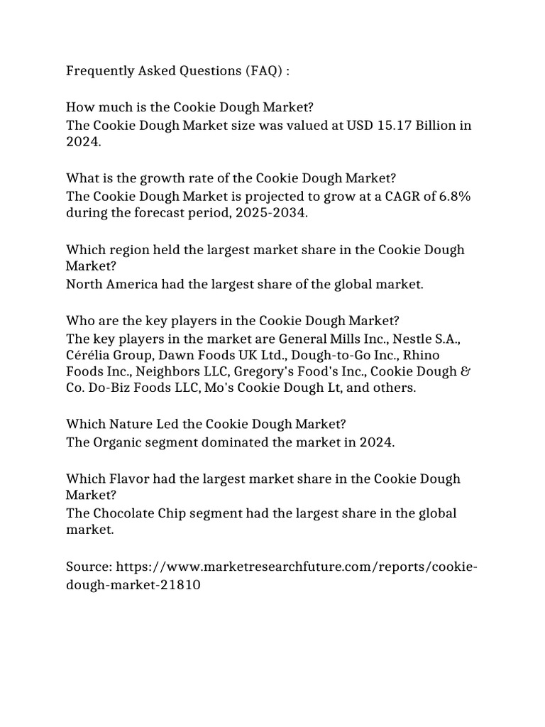 Frequently Asked Questions - Cookie Dough | PDF