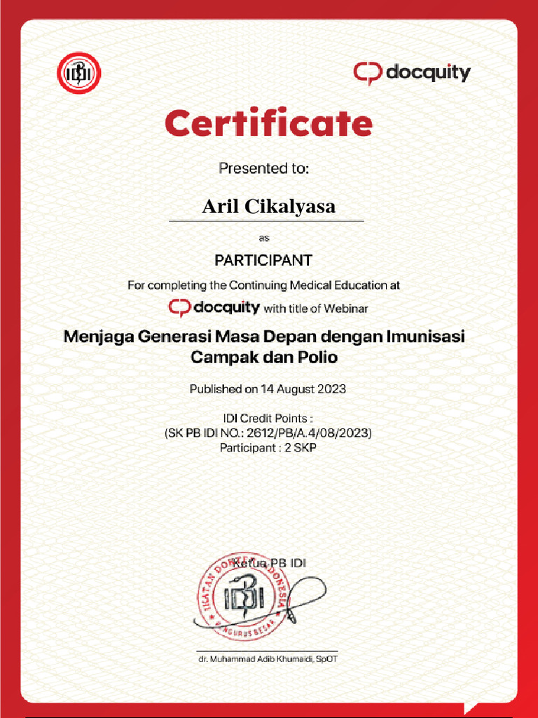 sertifikat aril cy | PDF