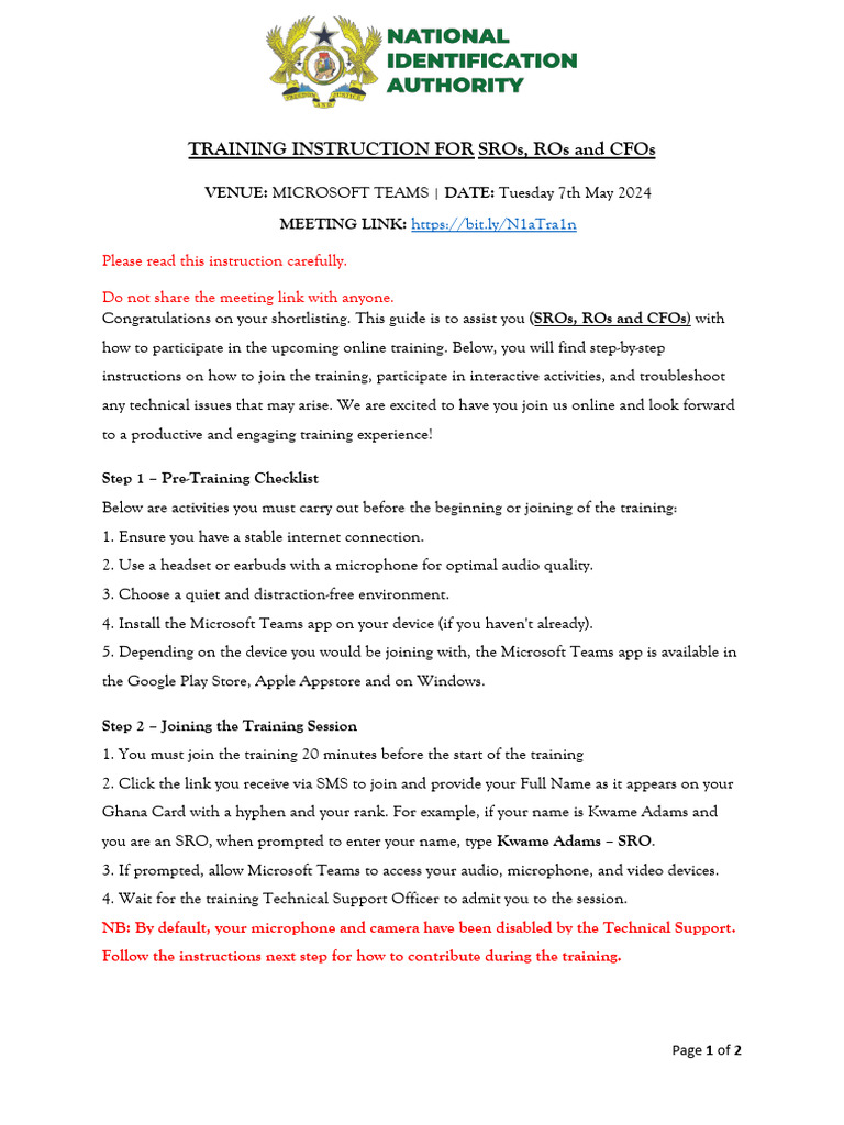 Training Instruction | PDF | Computing | Software