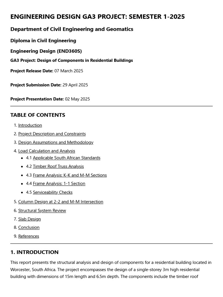Residential Building Design Project 2025 | PDF | Truss | Strength Of ...