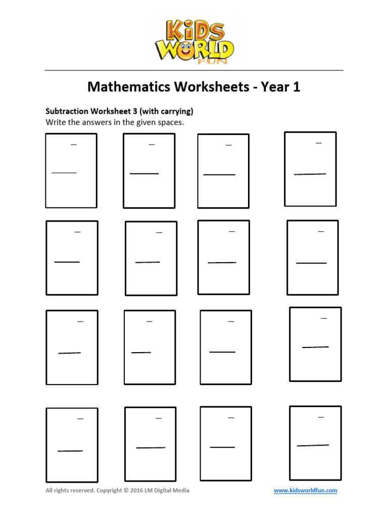 Subtraction With Carrying | PDF