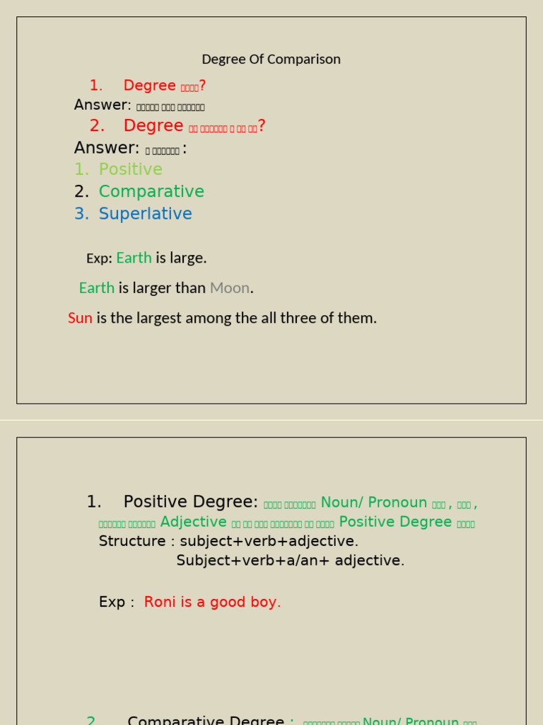 Degree of Comparison | PDF