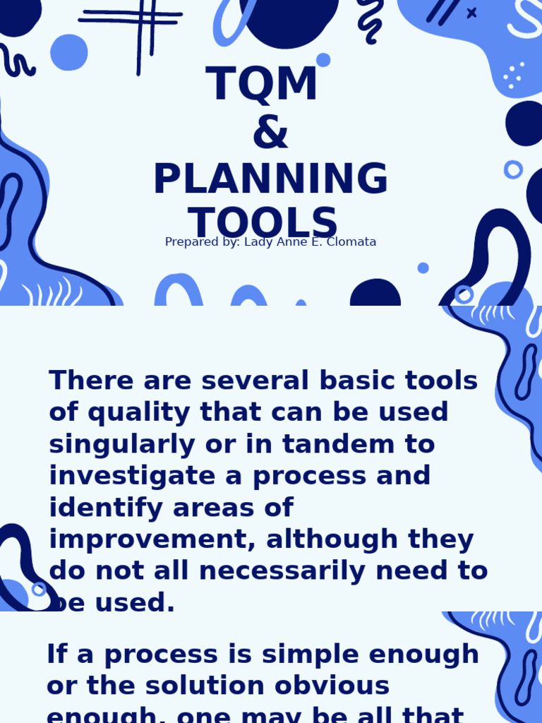 TQM Planning Tools for Quality Improvement | PDF | Scatter Plot | Histogram