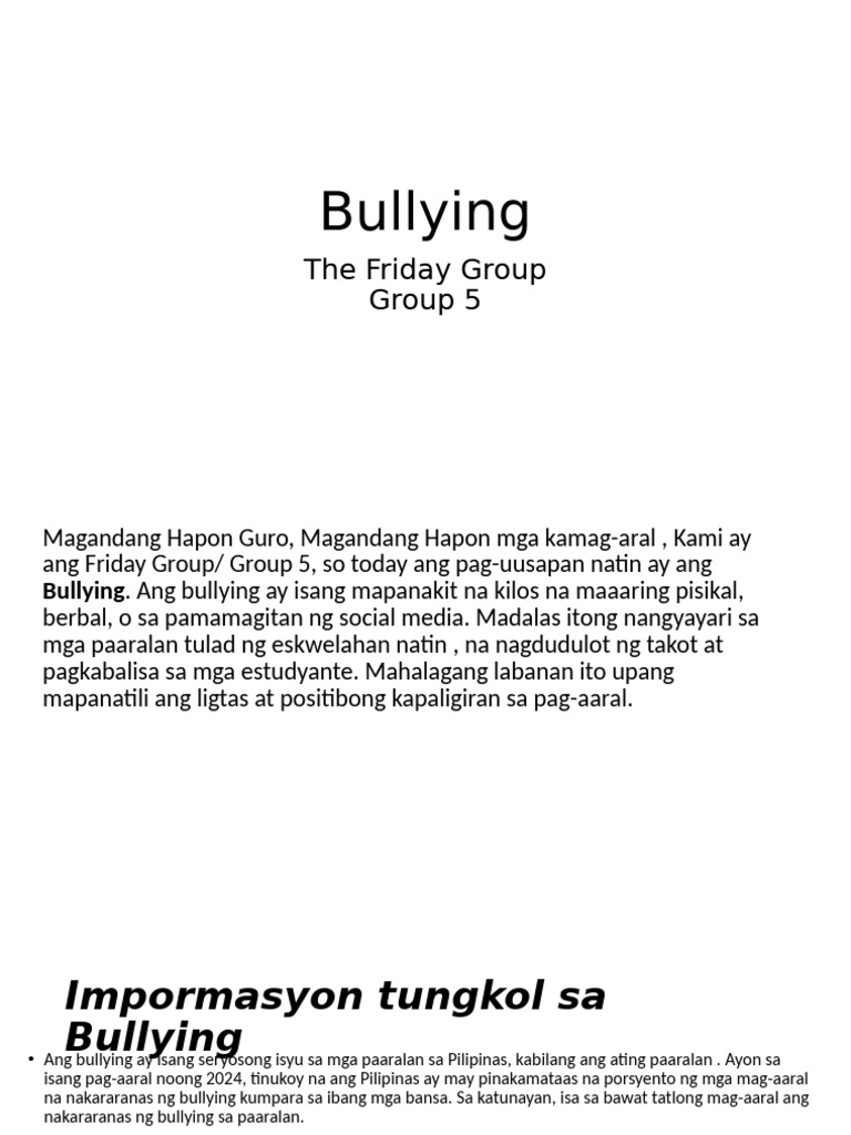 Bullying Presentation | PDF