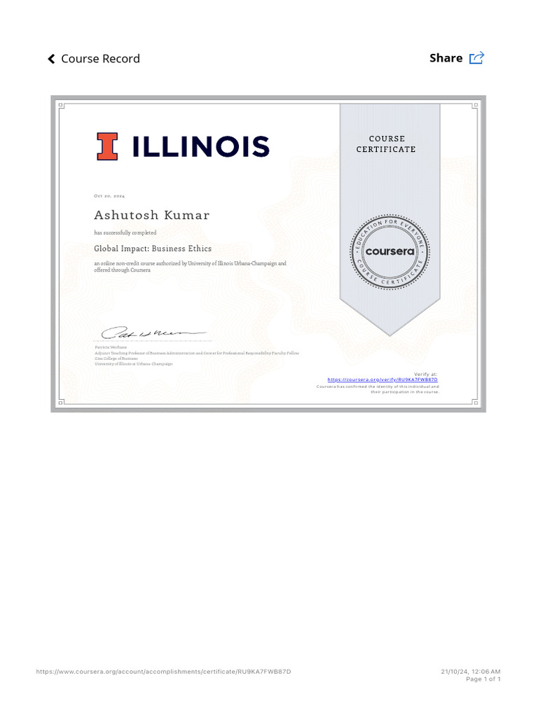 Business ethics_Ashutosh kumar_24pgdm007 | PDF