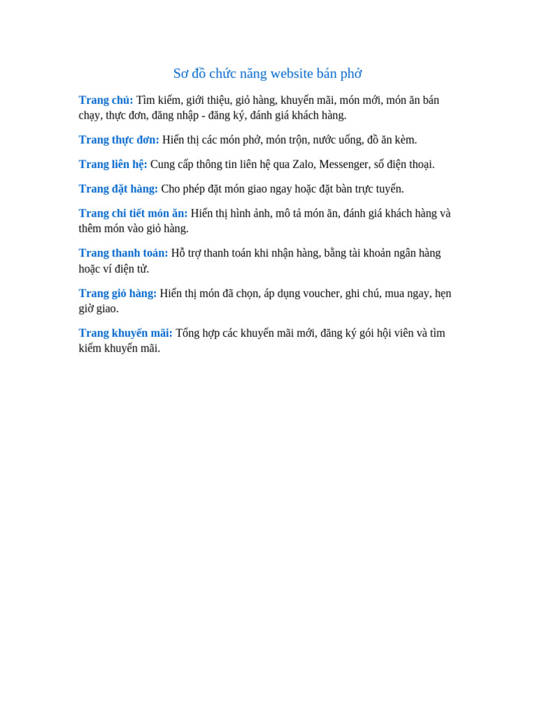 So Do Chuc Nang Website Ban Pho | PDF