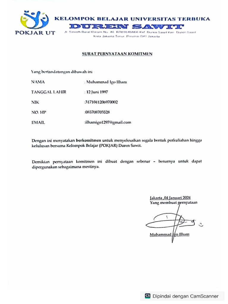 Pernyataan Komit Dursa | PDF