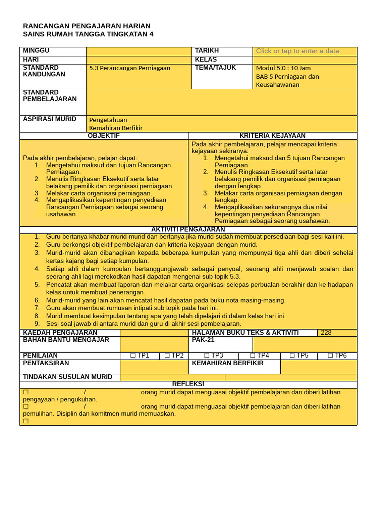 RPH - Tingkatan 4 - M38 - SRT | PDF