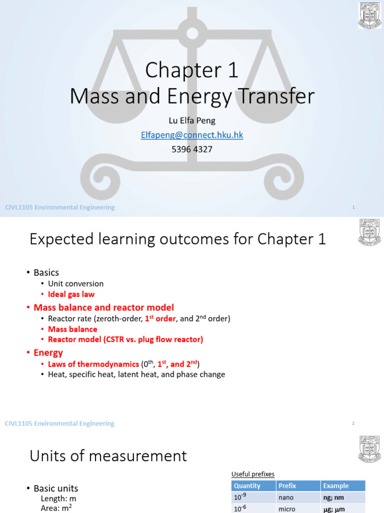 Chapter 1 Mass and Energy Transfer (3) | PDF | Heat | Heat Capacity