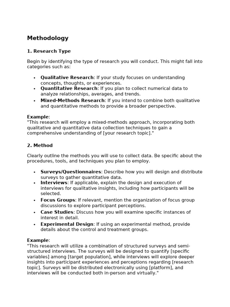 Project proposal- Methodology | PDF | Methodology | Qualitative Research