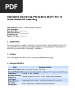 Material Inward and Outward SOP | PDF | Warehouse | Business