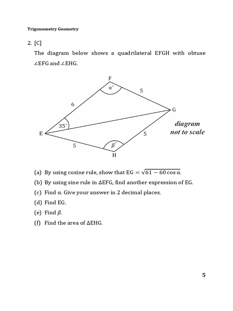 Trigonometry Geometry HW | PDF | Circle | Trigonometry