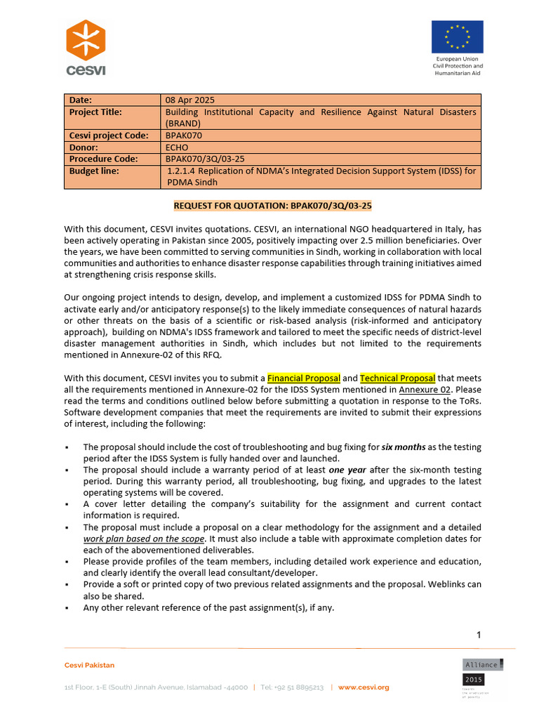 54240_job_3Q - 03 RFQ for IDSS System | PDF | Judgment (Law) | Corruption