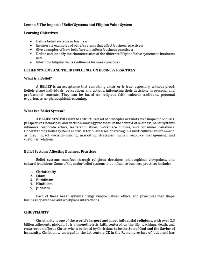 Belief Systems in Filipino Business Practices | PDF | Moksha | Faith