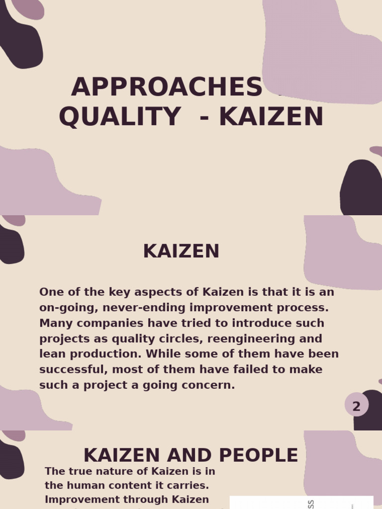 Approaches To Quality - Kaizen | PDF | Lean Manufacturing | Systems ...