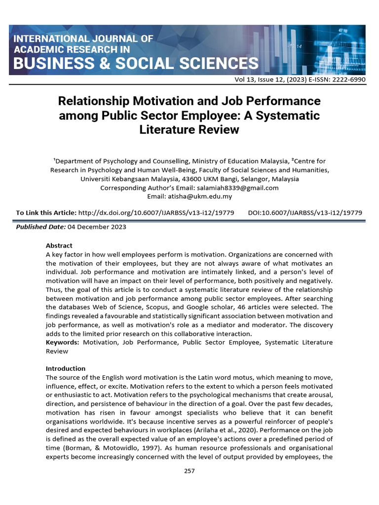 Motivation's Impact on Job Performance | PDF | Incentive | Motivation