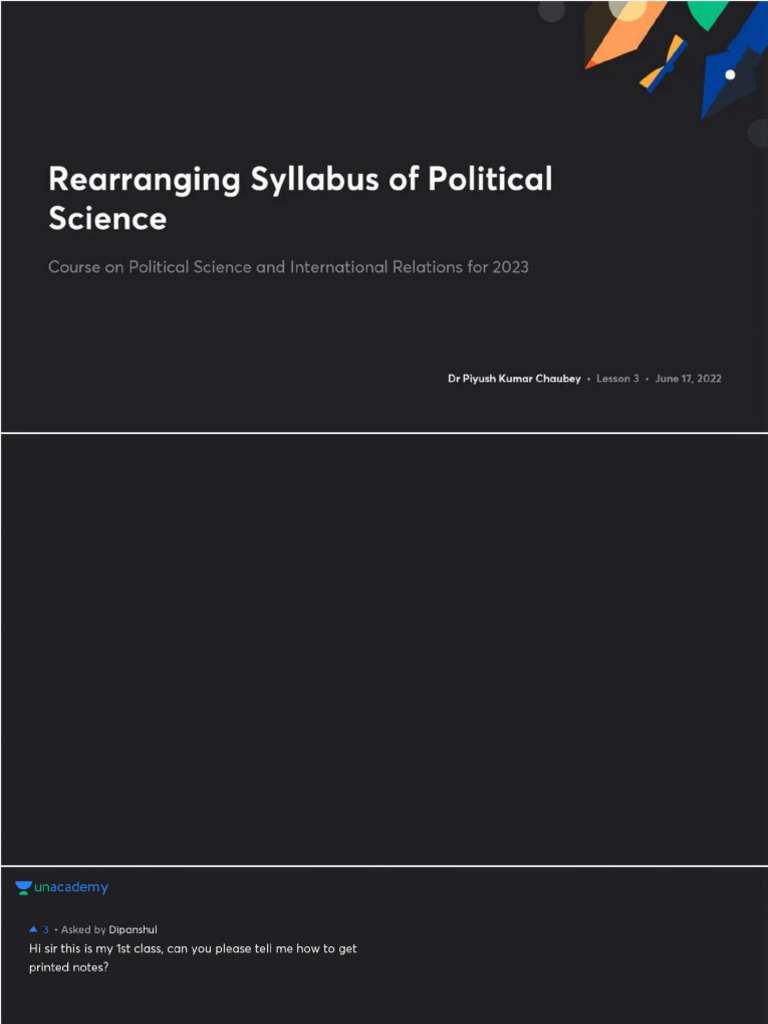 Rearranging Syllabus of Political Science With Anno | PDF