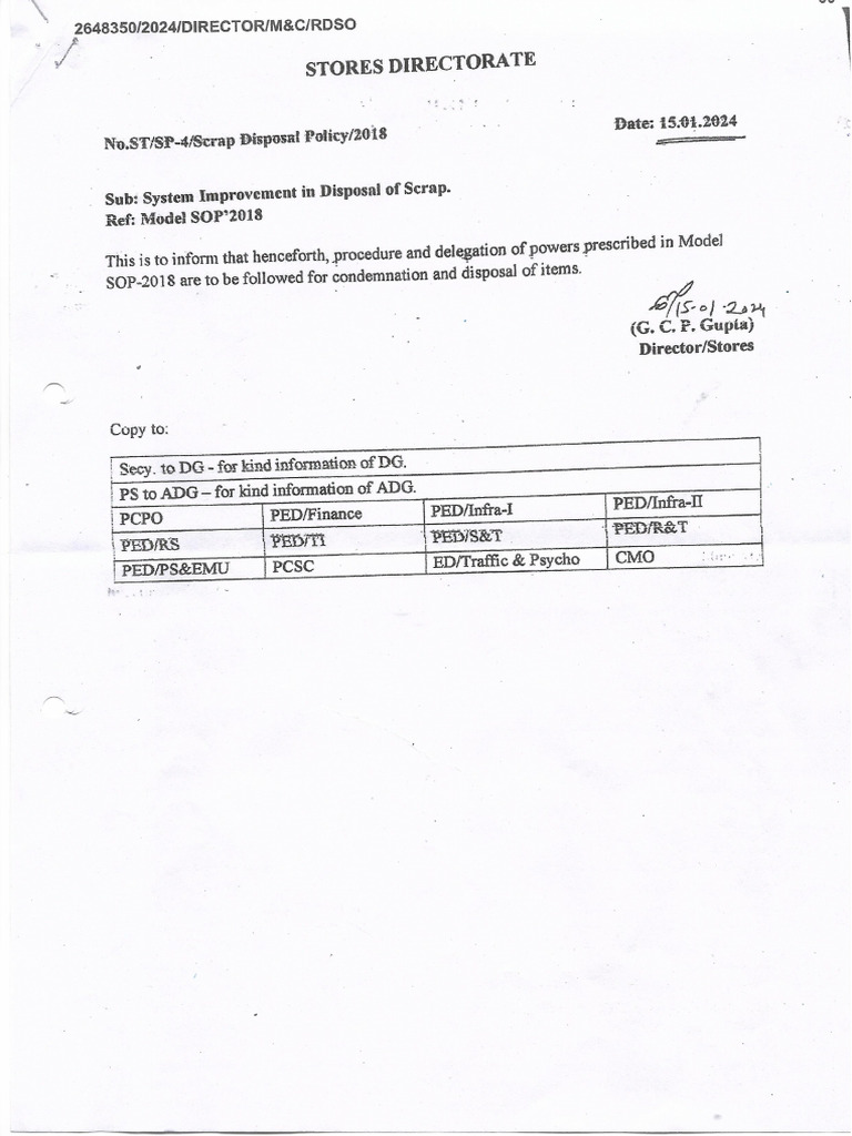 MSOP Scrap Disposal Policy-2018 | PDF