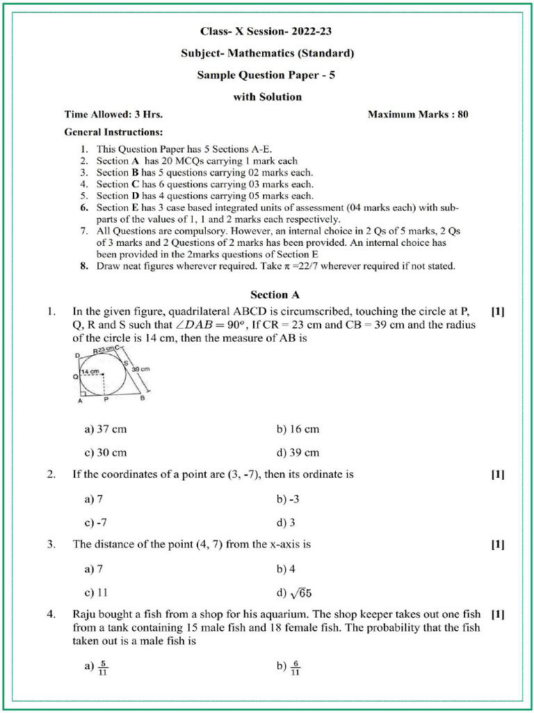 Maths Paper-5 Question Paper | PDF